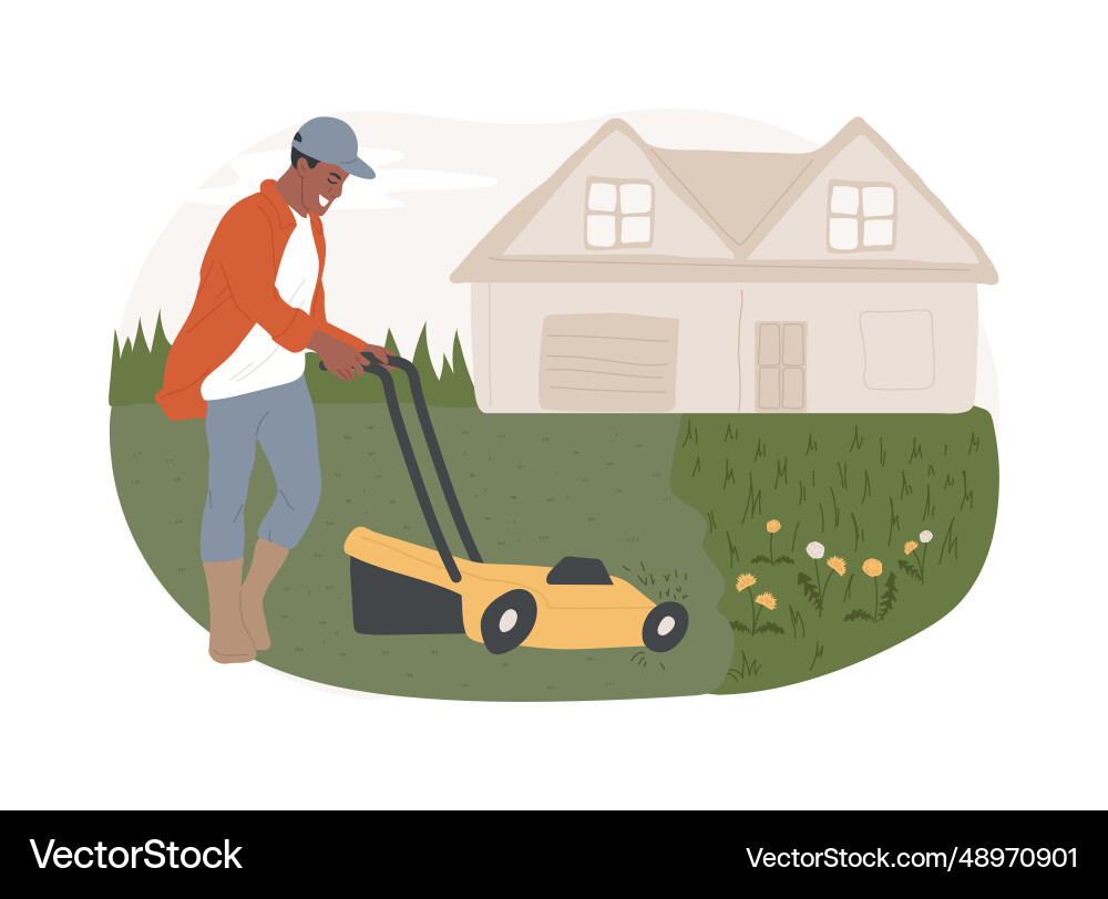 Lawn mowing service isolated concept Royalty Free Vector