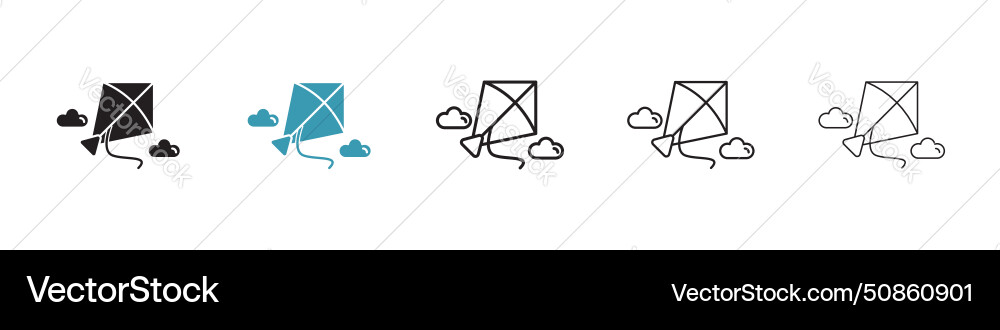 Makar sankranti icon set kite symbol indian Vector Image