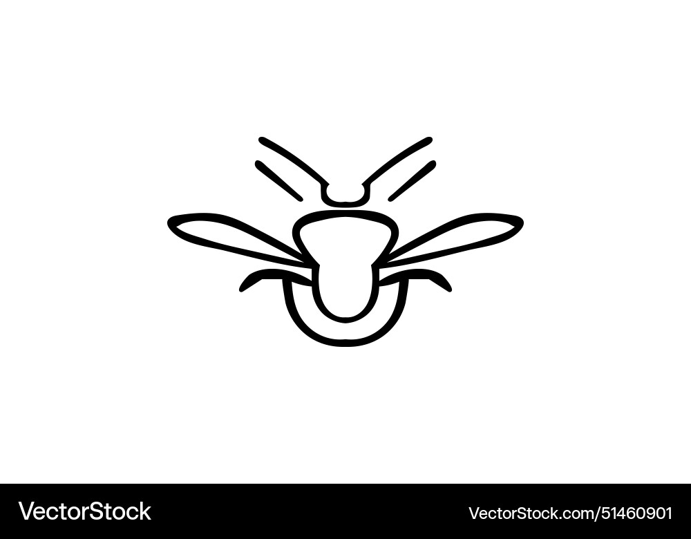 Minimal style black wasp icon design Royalty Free Vector