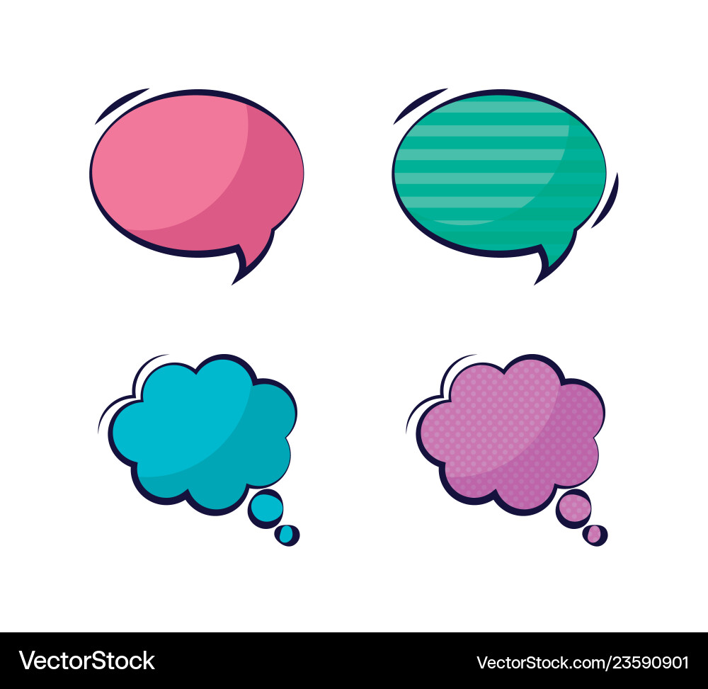 Satz von Sprechblasen Comic Pop-Art Lizenzfreier Vektor