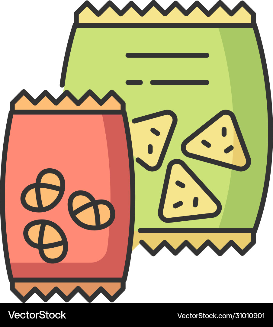 Snacks rgb color icon Royalty Free Vector Image