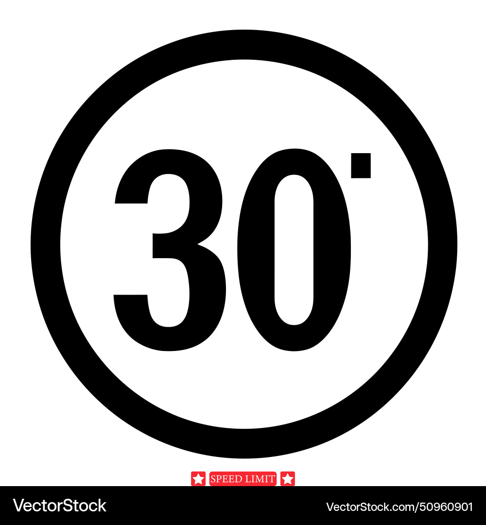 Speed restriction set diverse limit sign Vector Image