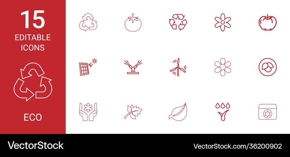 15 eco icons Royalty Free Vector Image - VectorStock