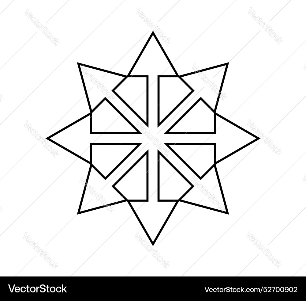 Chaos star symbol arrows eight-pointed radial Vector Image
