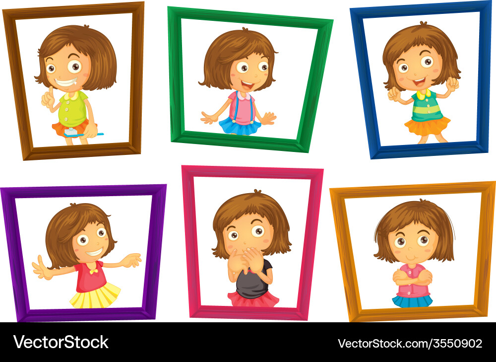 Children and frames Royalty Free Vector Image - VectorStock