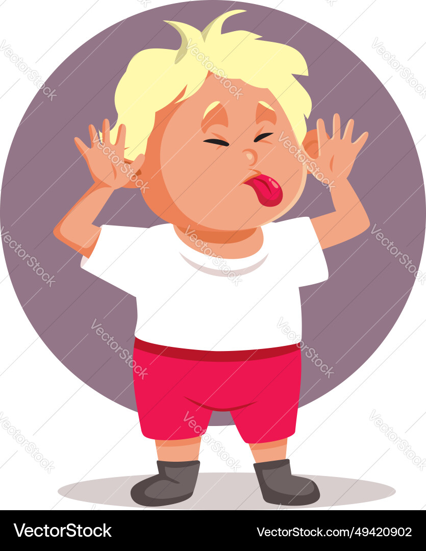 Naughty rude toddler making faces cartoon Vector Image
