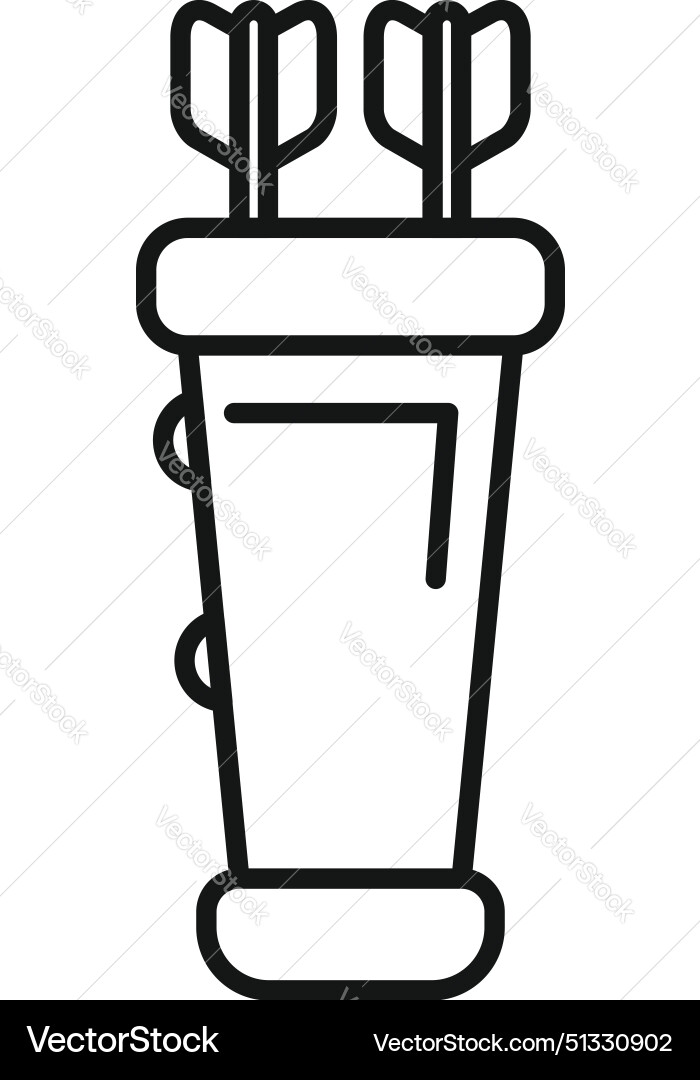 Outlined quiver with arrows icon Royalty Free Vector Image