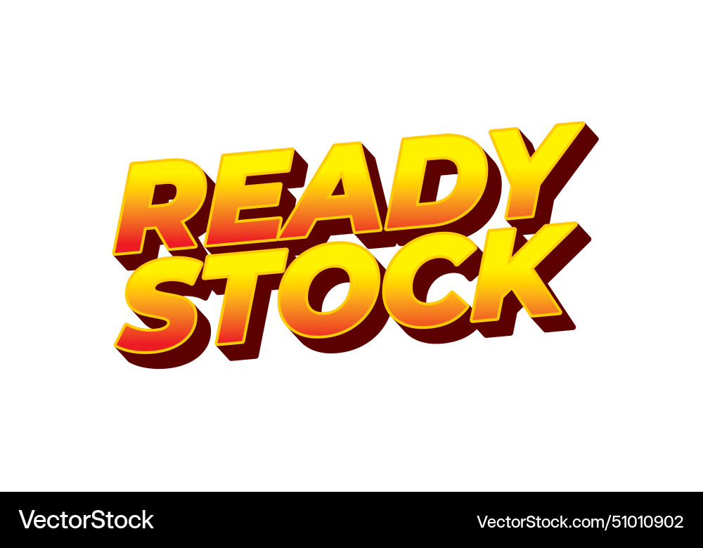 Ready stock text effect in 3 dimension style Vector Image