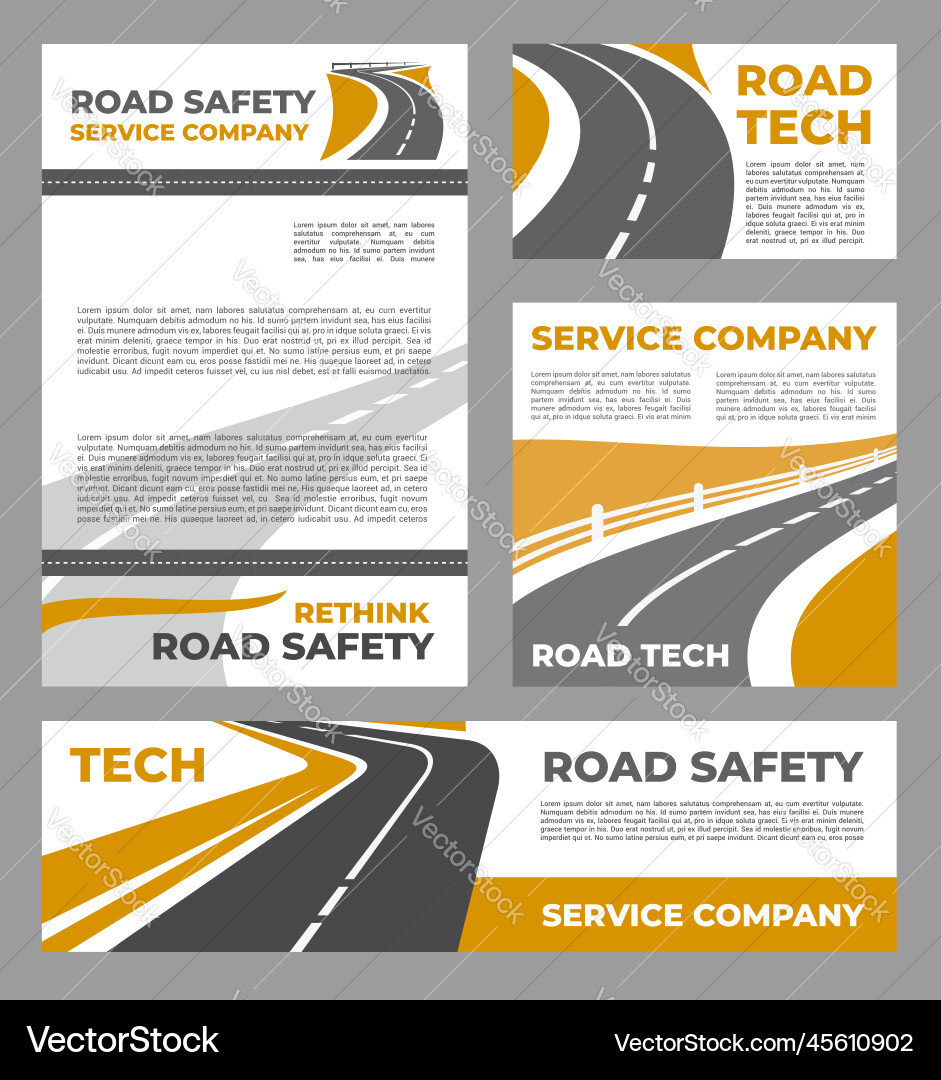 Roads safety highway service industry posters Vector Image