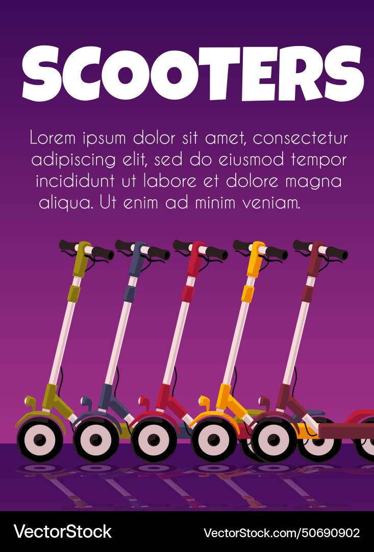 Scooters sharing and rental service banner Vector Image