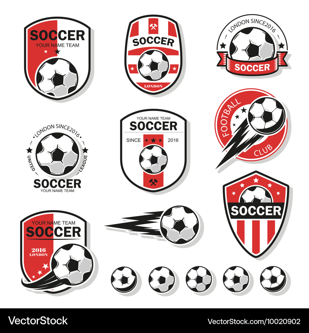 Set of football logos Royalty Free Vector Image