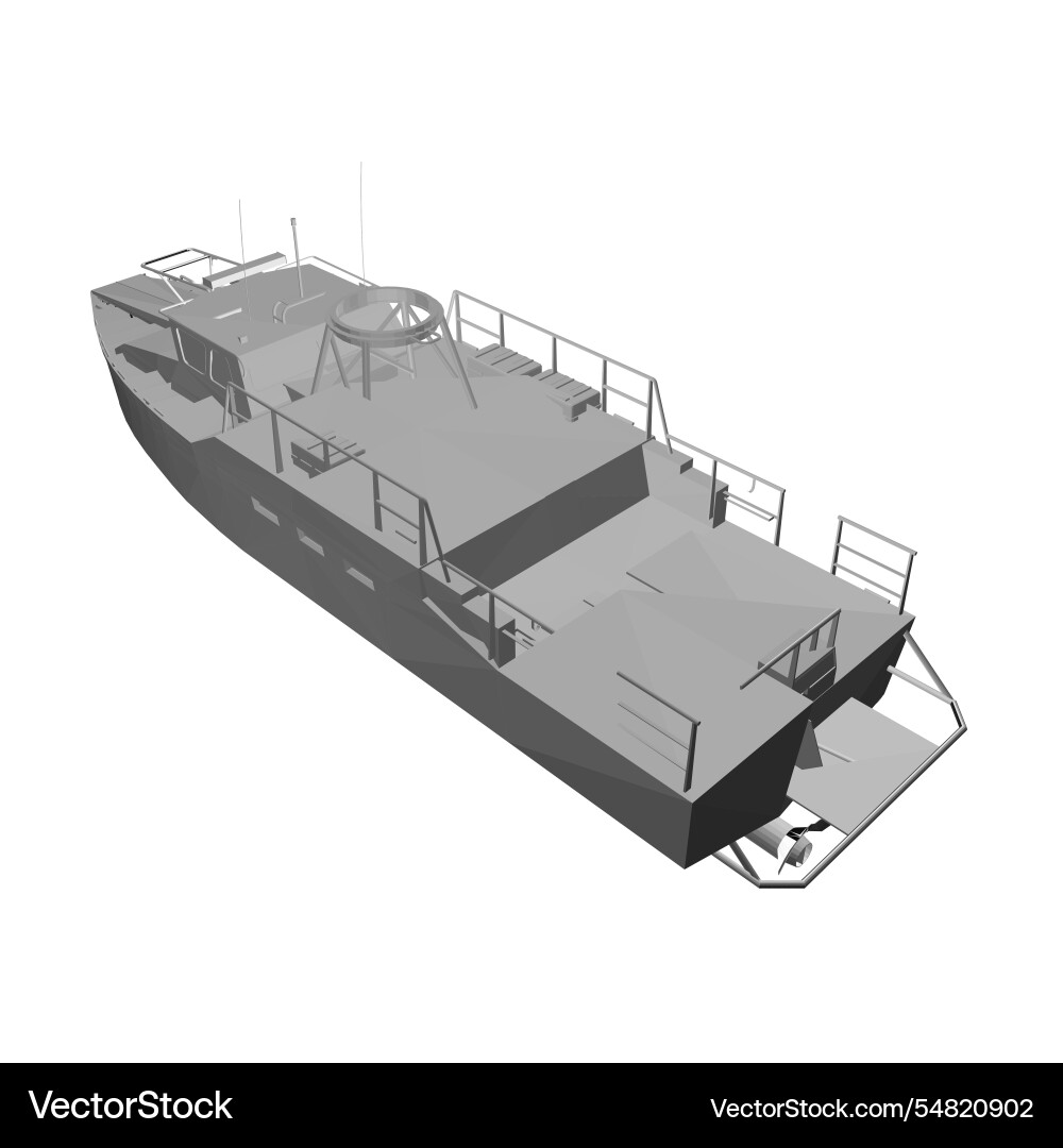 Warship icon gray polygonal military ships Vector Image