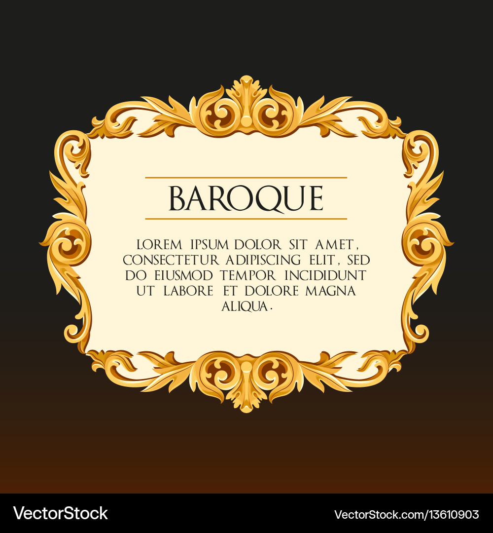 Baroque frame Royalty Free Vector Image - VectorStock