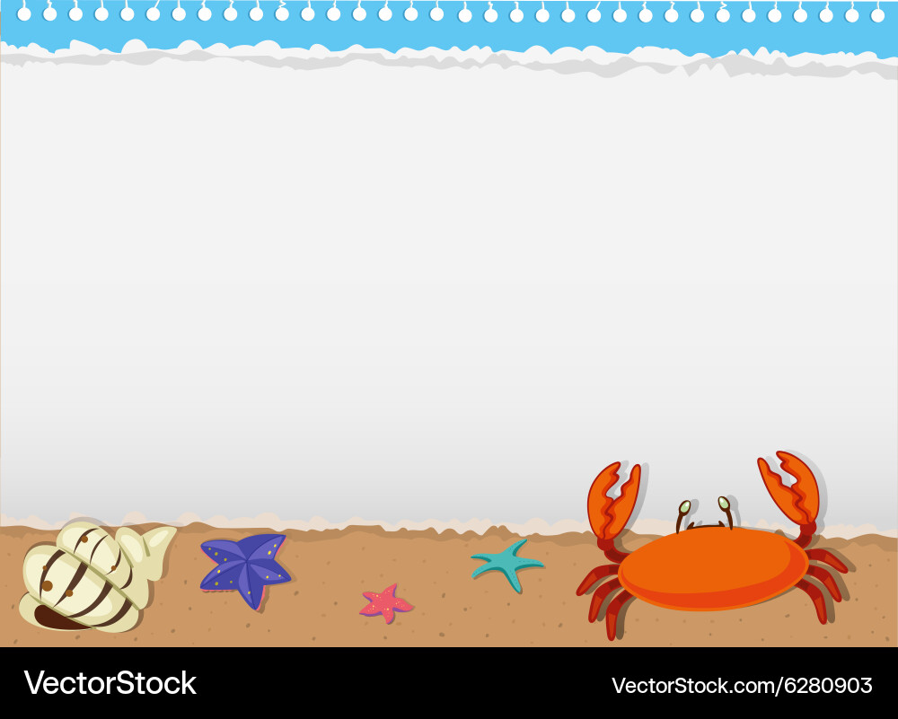 Border design with sea animals Royalty Free Vector Image