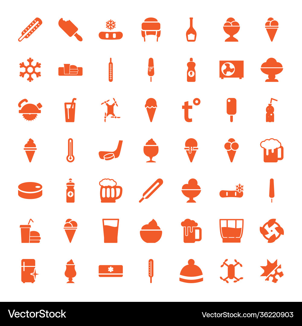 Cold icons Royalty Free Vector Image - VectorStock