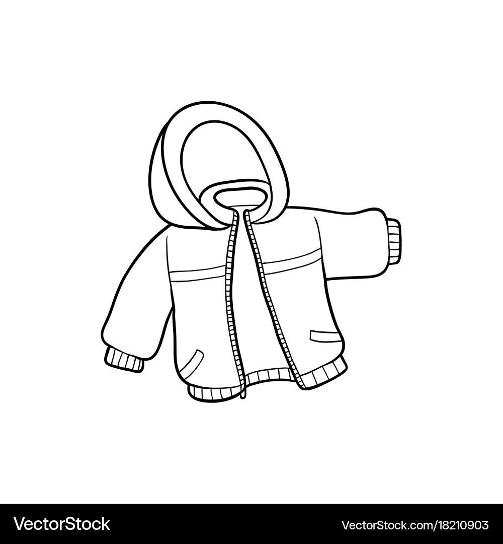 Flat baby kid jacket Royalty Free Vector Image