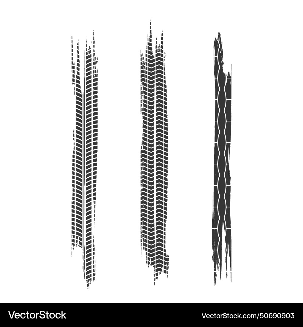 Grunge off-road tire tracks and marks Royalty Free Vector