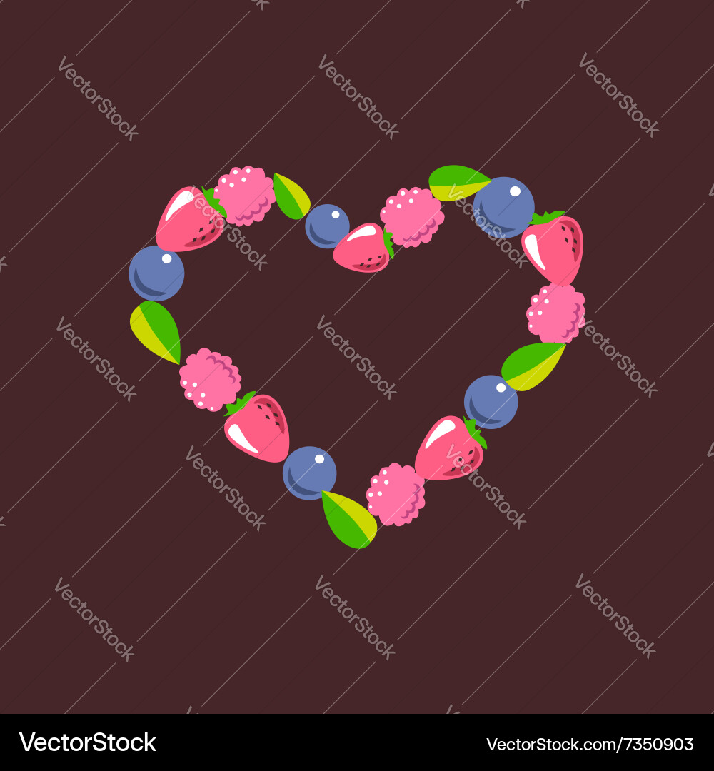 Heart consists of berries Royalty Free Vector Image