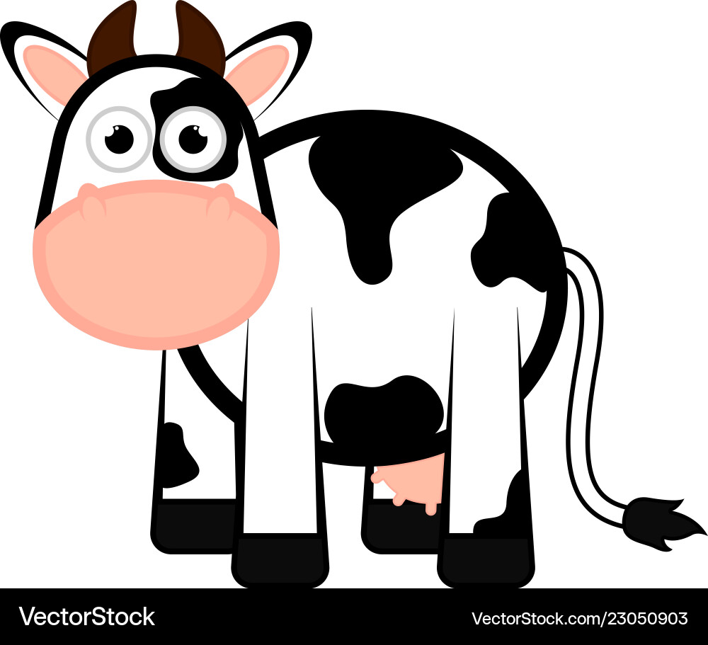 Isolated cow comic cartoon Royalty Free Vector Image