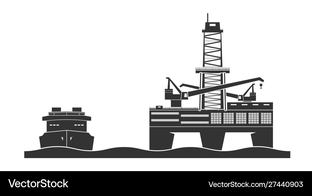 Offshore oil platform Royalty Free Vector Image