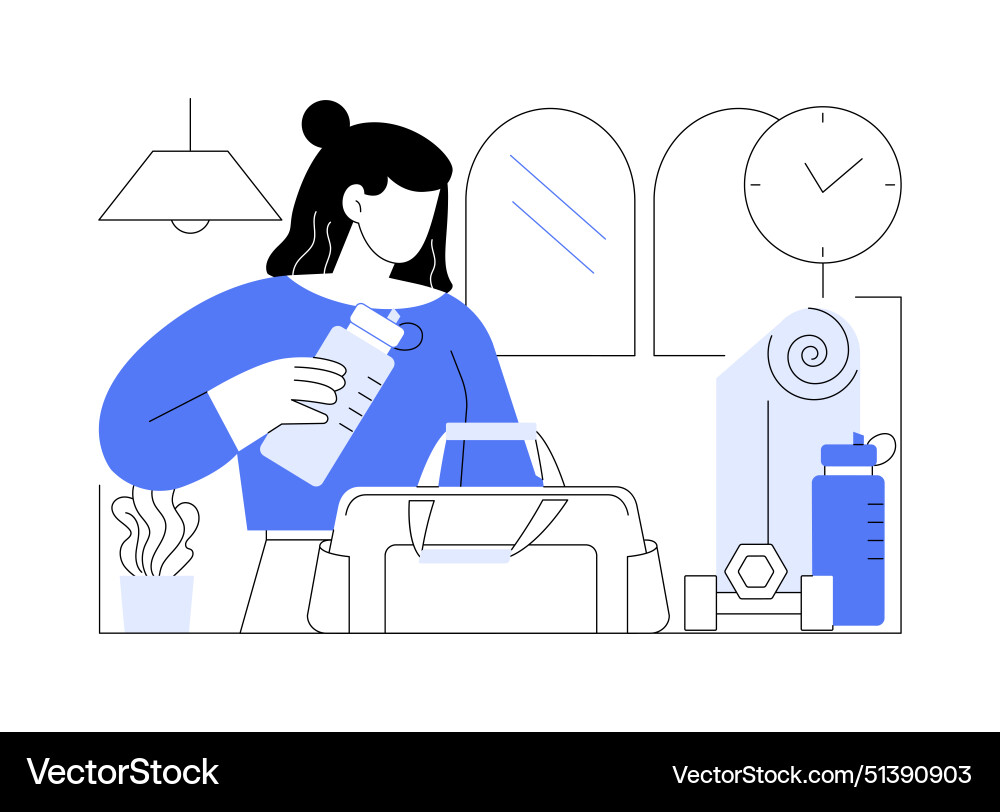 Packing for gym isolated cartoon Royalty Free Vector Image