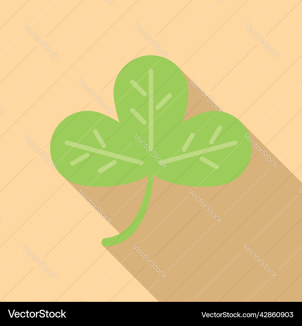 Small clover icon flat irish luck Royalty Free Vector Image