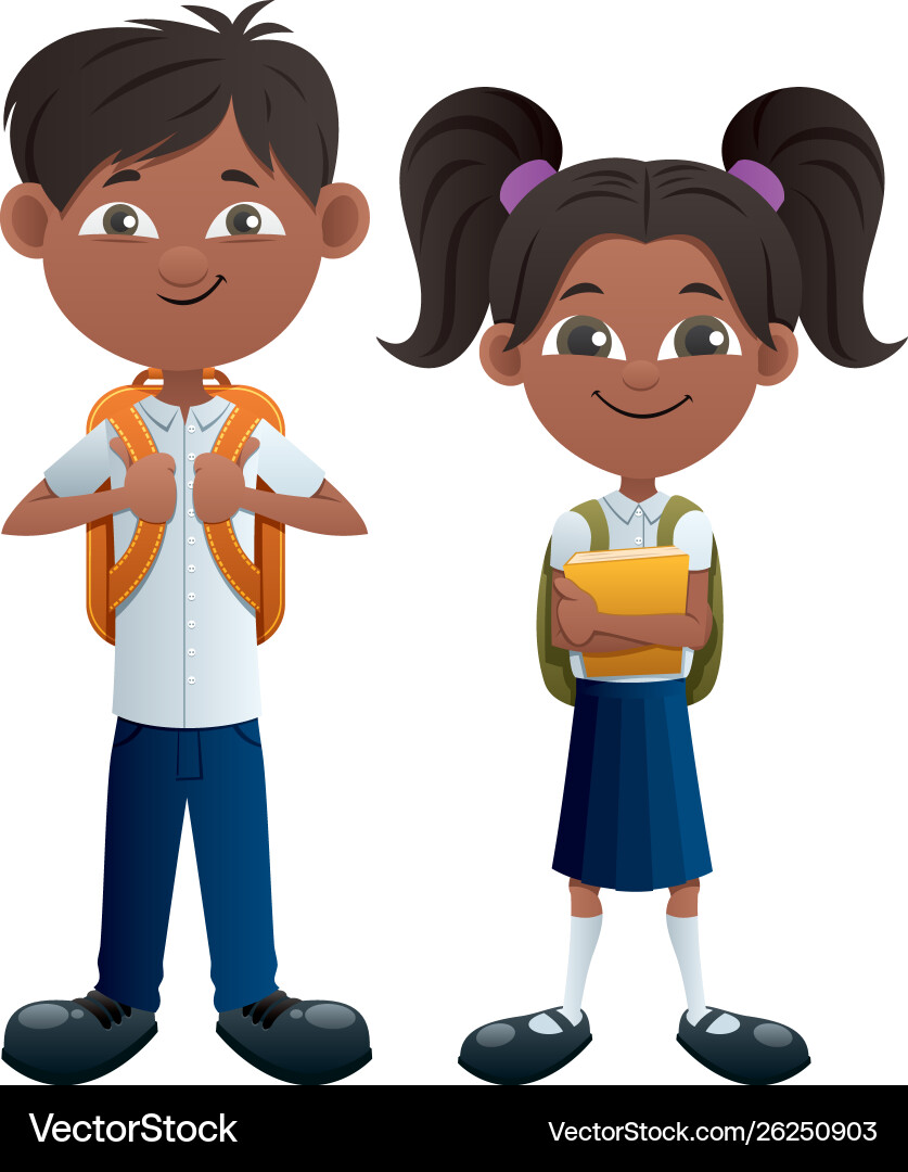 Students indian on white Royalty Free Vector Image