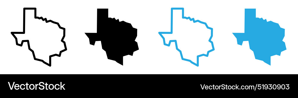 Texas map icon logo set Royalty Free Vector Image