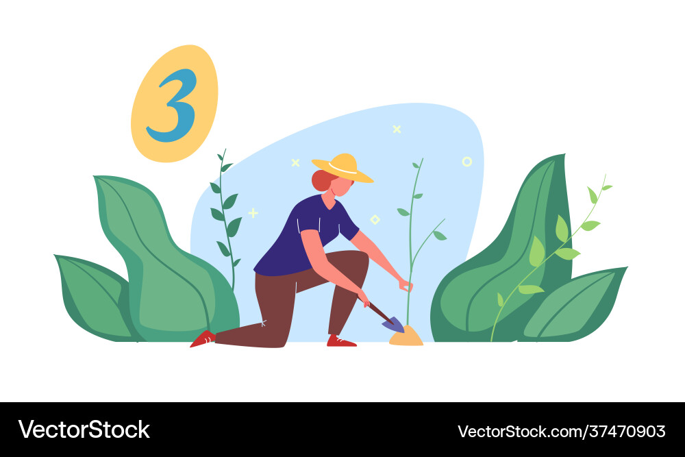 Work in park garden landscape design Royalty Free Vector