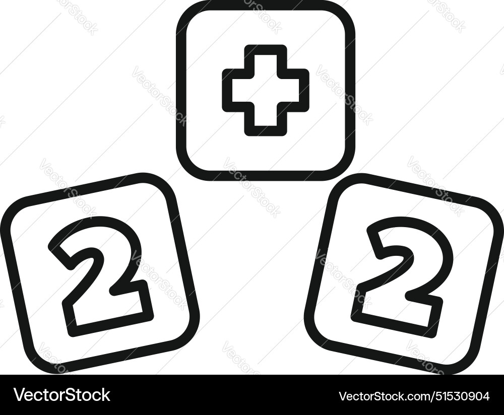 Adding two and together Royalty Free Vector Image