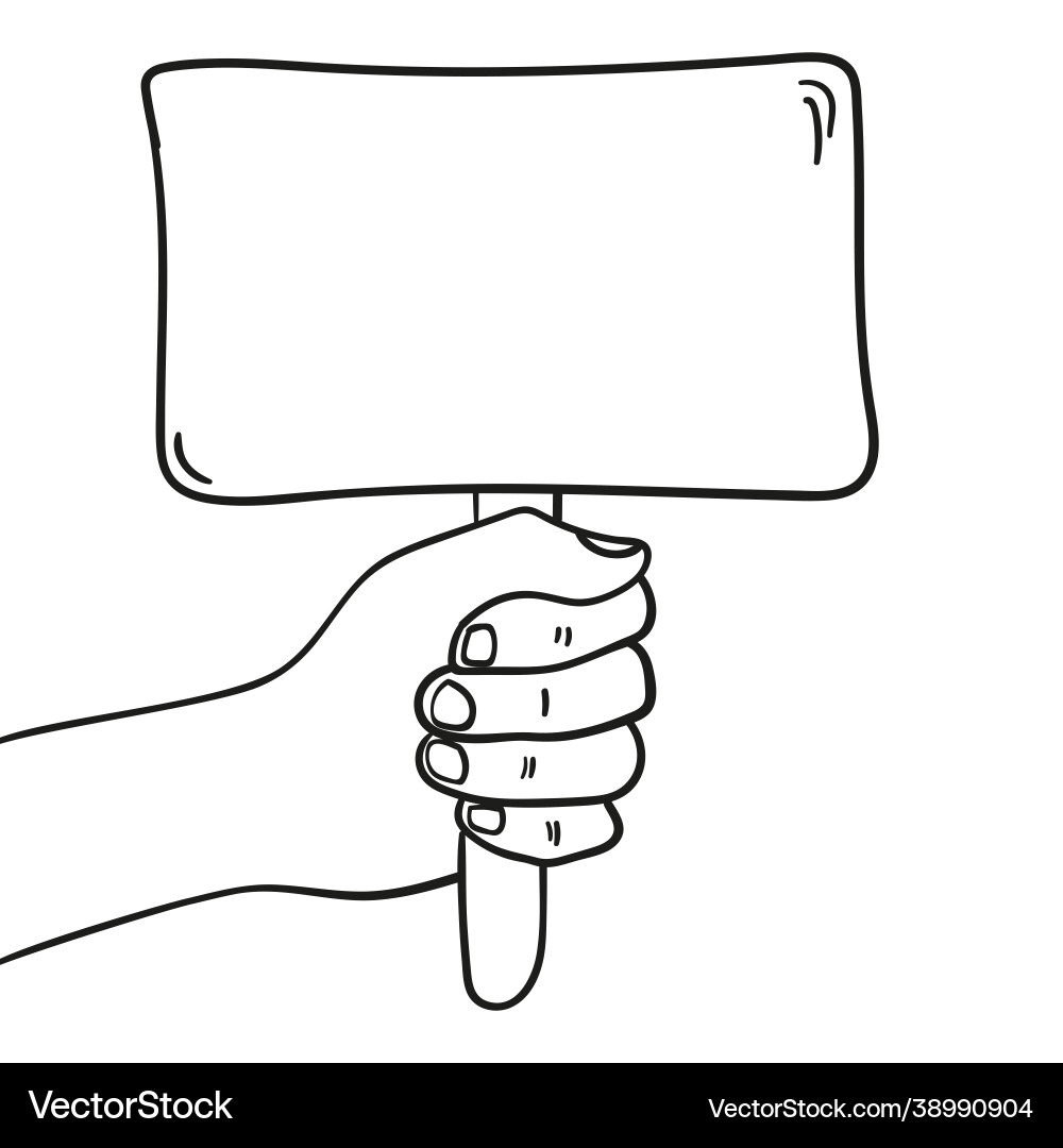 Blank Protest Poster in Hand Royalty Free Vector Image