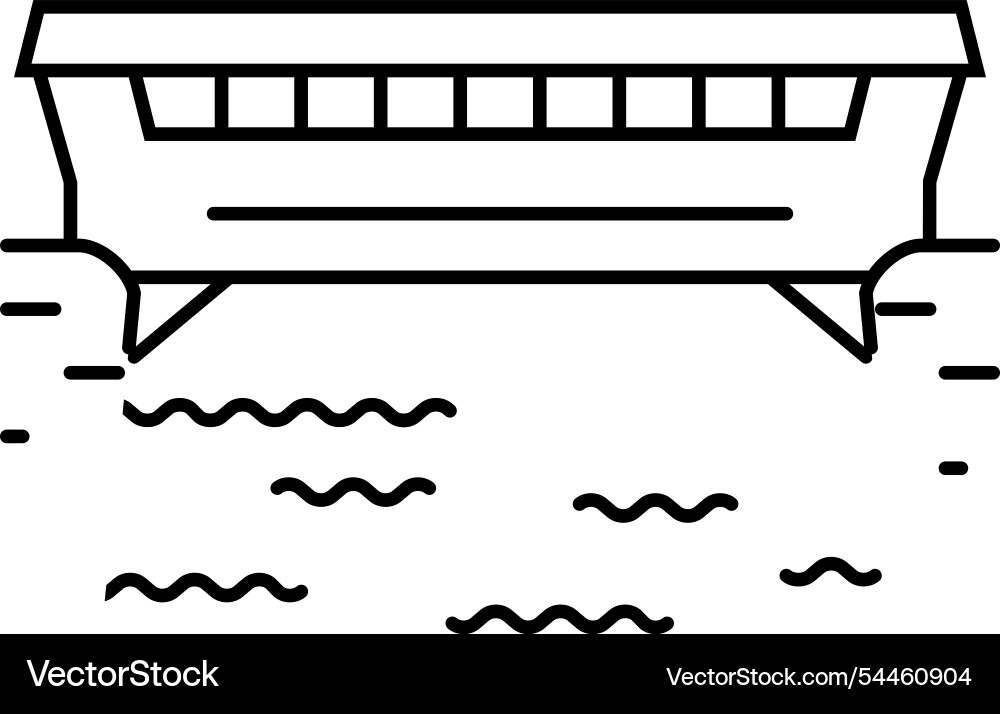 Covered bridge line icon Royalty Free Vector Image
