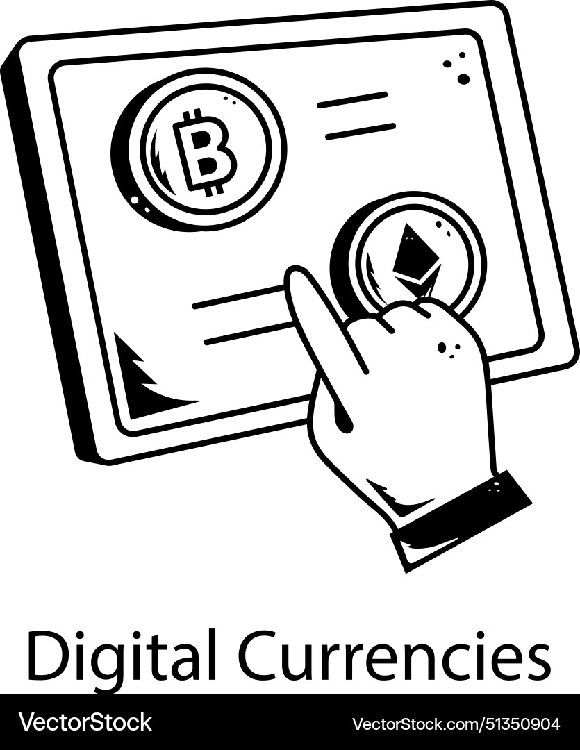 Crypto cart Royalty Free Vector Image - VectorStock