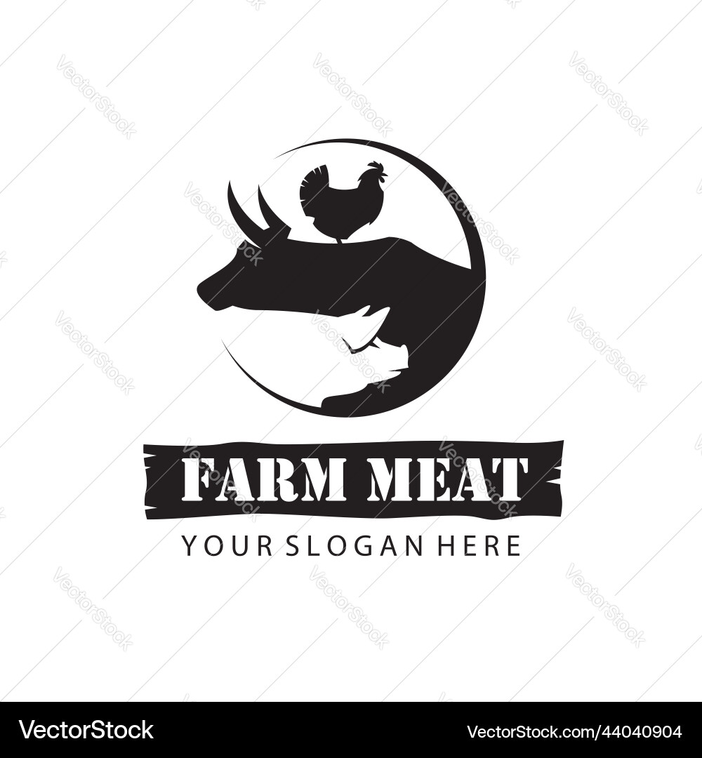 Farm animals label Royalty Free Vector Image - VectorStock