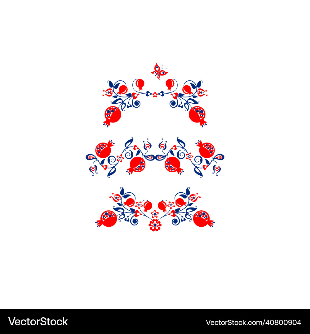 Floral ethnic ornamental headers with abstract Vector Image