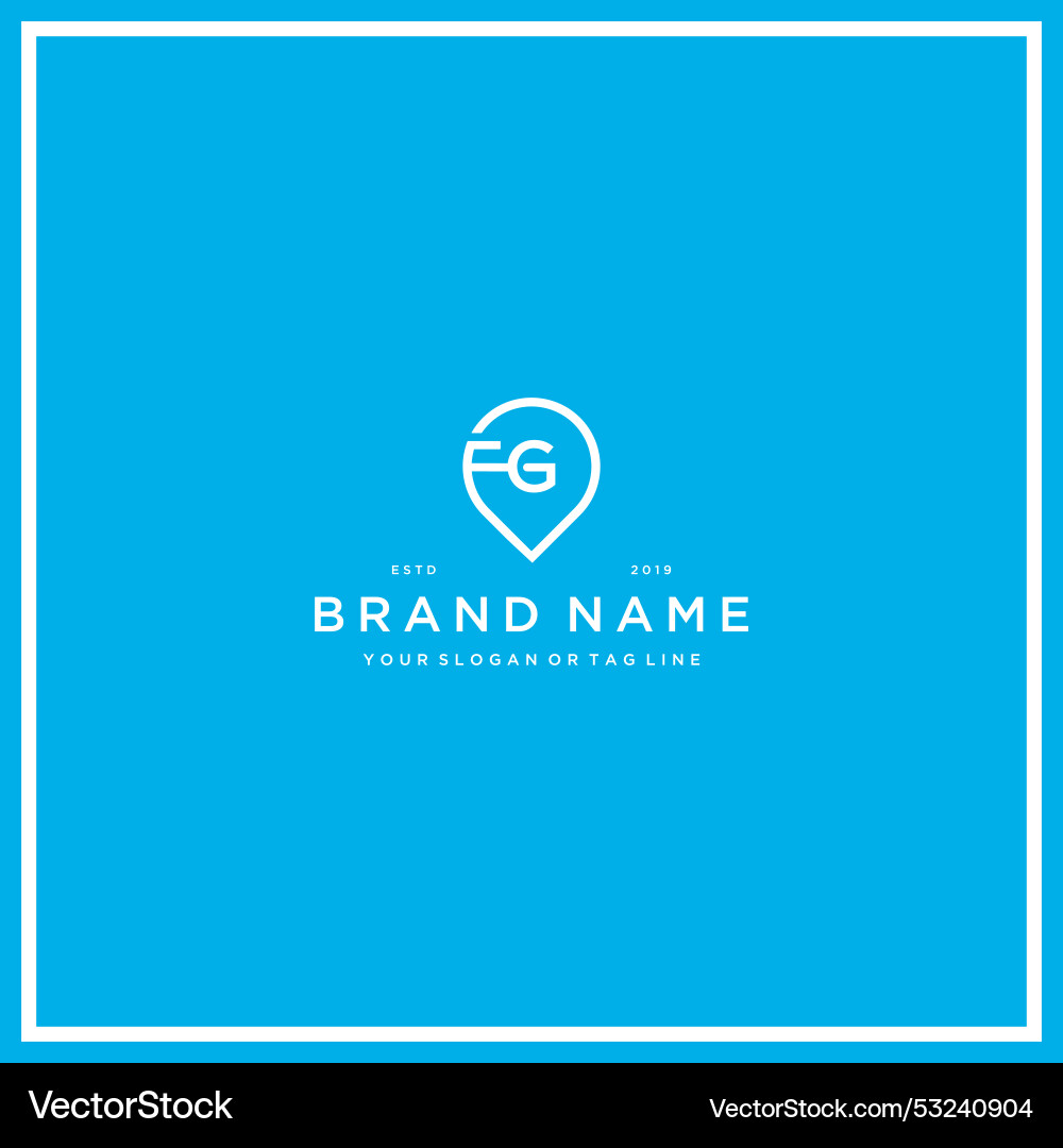 Letter fg pin logo design Royalty Free Vector Image