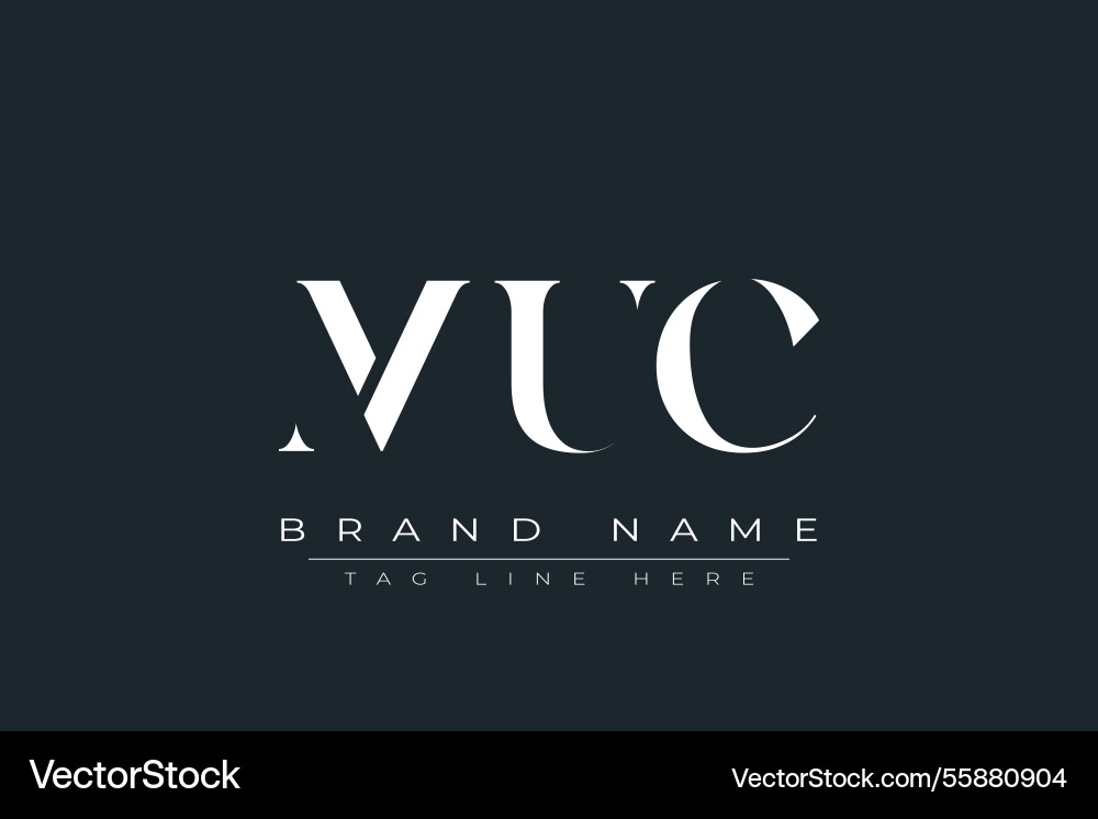 Muc abstract letter logo design Royalty Free Vector Image
