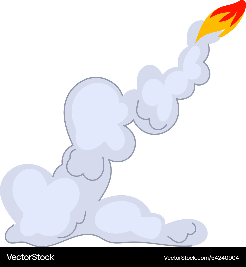 Plume rocket smoke trail cartoon Royalty Free Vector Image