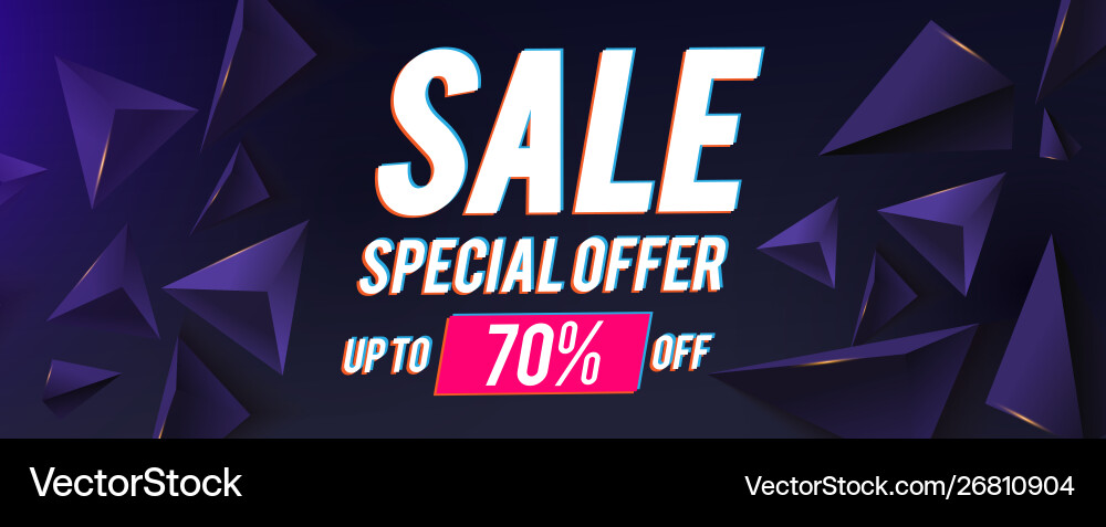 Sale banner design template with realistic 3d Vector Image
