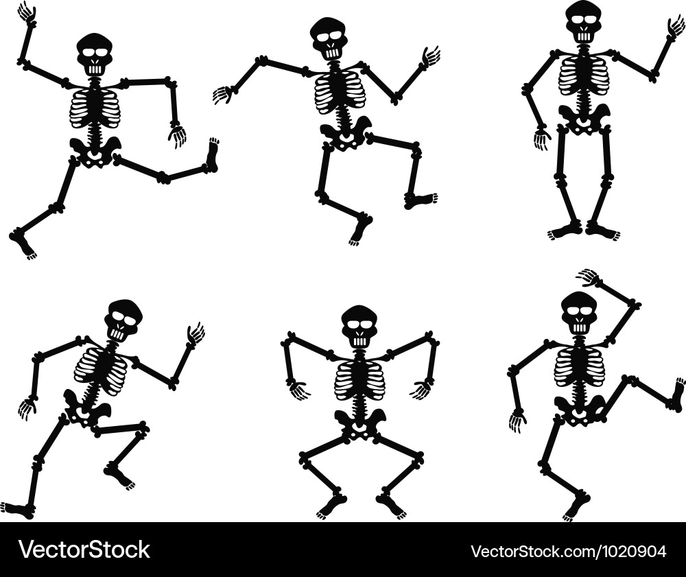 Skeletons dancing Royalty Free Vector Image - VectorStock