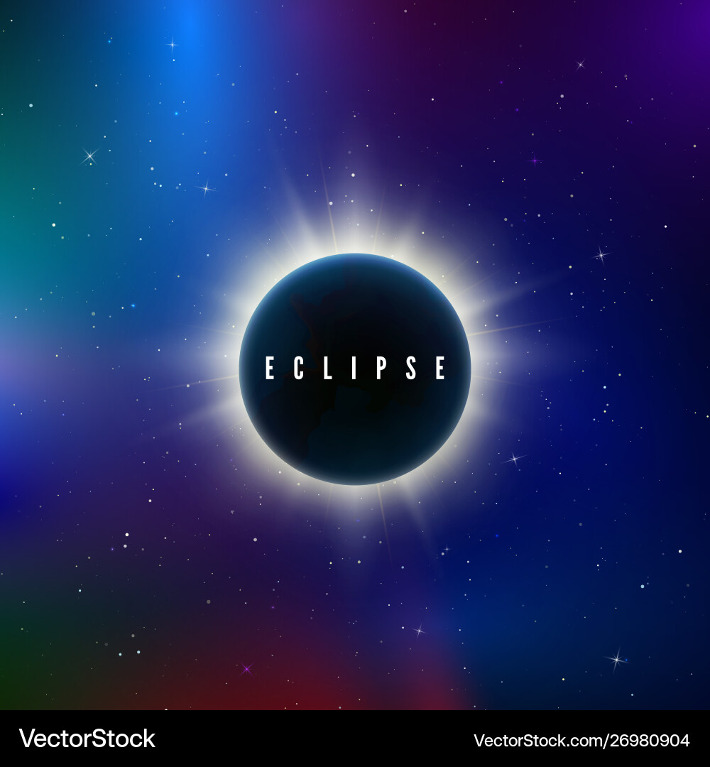 Solar eclipse astronomy effect - sun Royalty Free Vector