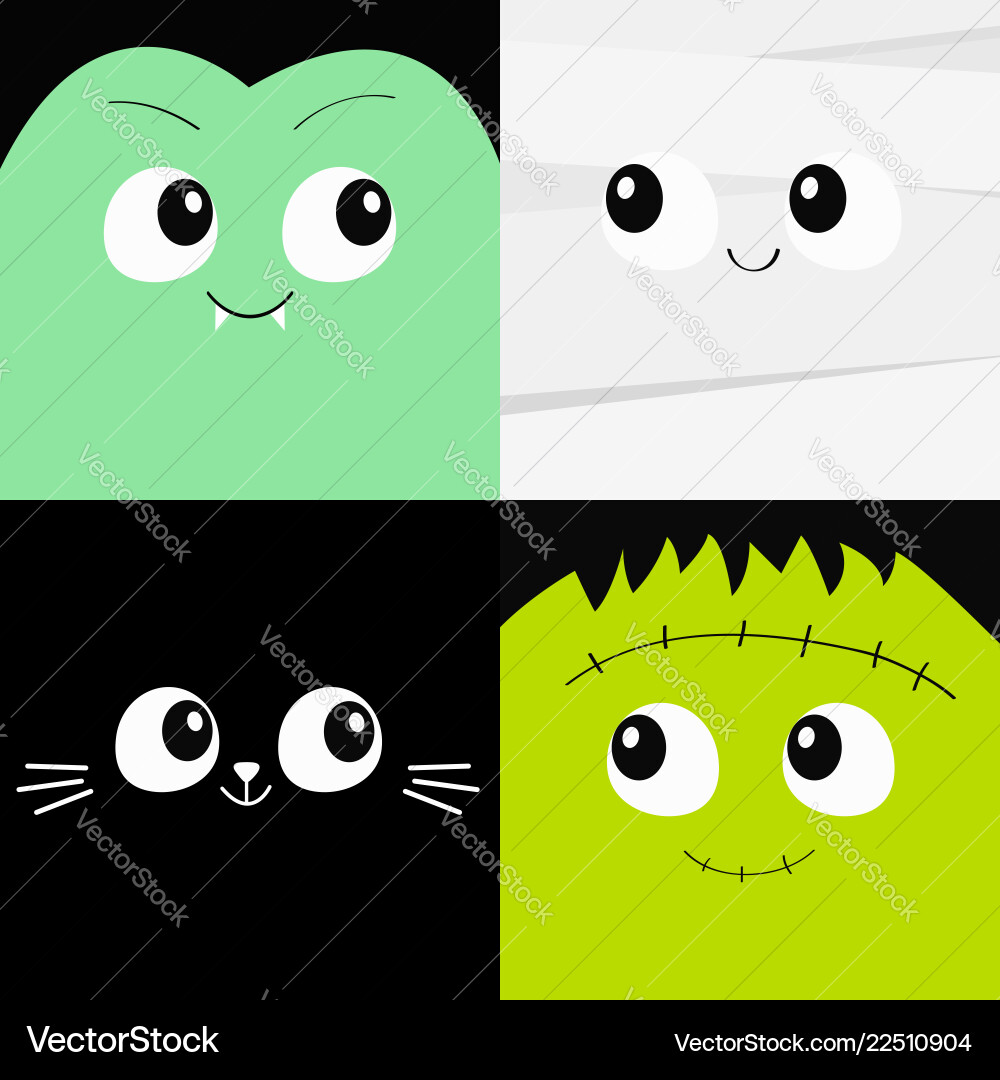 Spooky Halloween Characters Royalty Free Vector Image