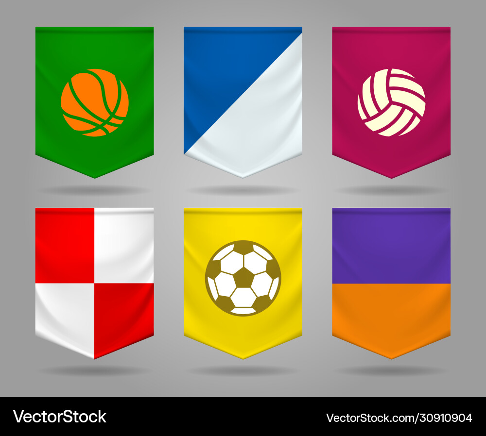 Sport pennant templates Royalty Free Vector Image