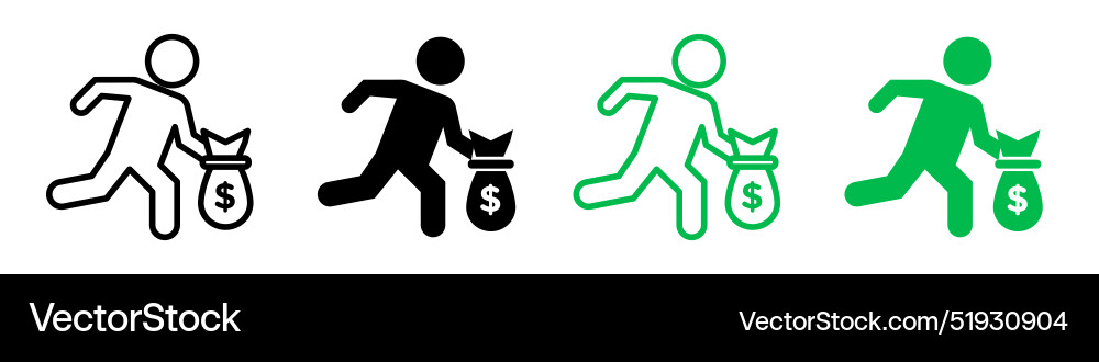 Thief icon logo set Royalty Free Vector Image - VectorStock