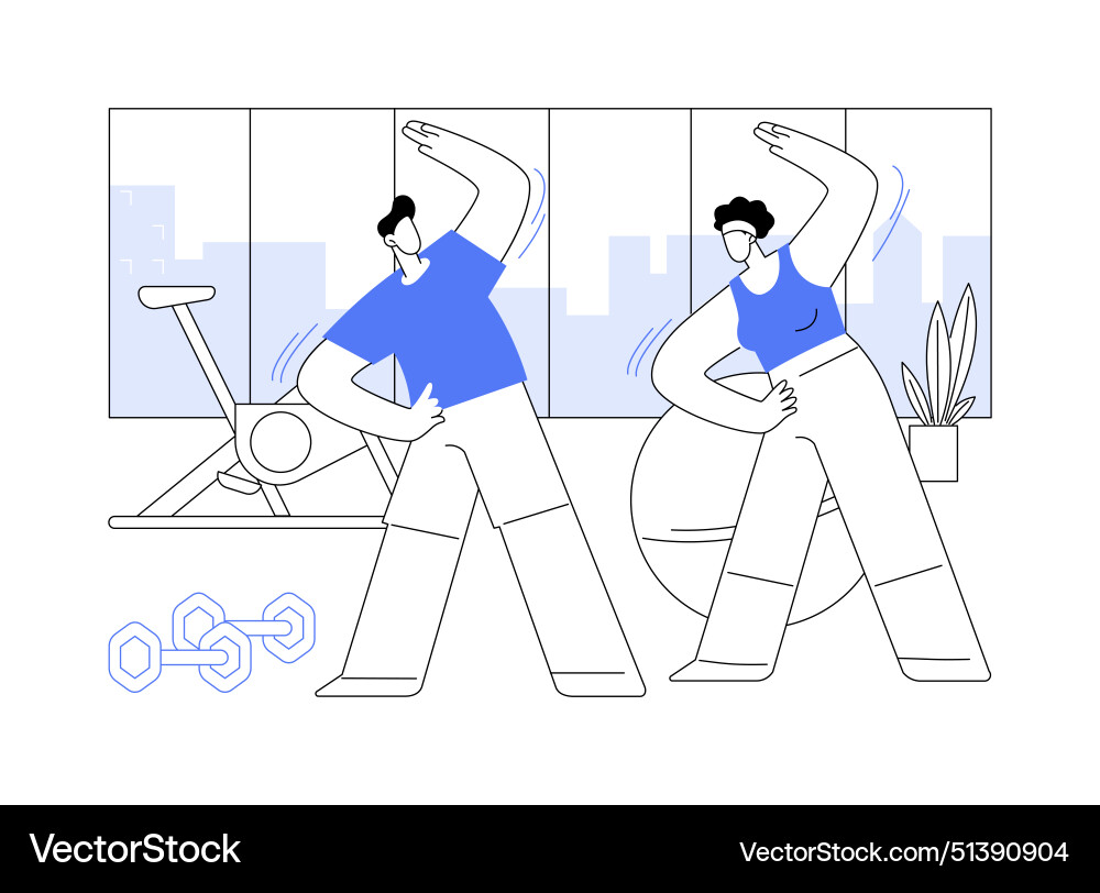 Training together isolated cartoon Royalty Free Vector Image
