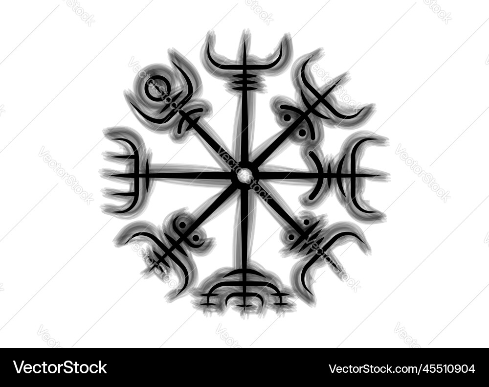 Viking pagan compass vegvisir wind rose symbols Vector Image
