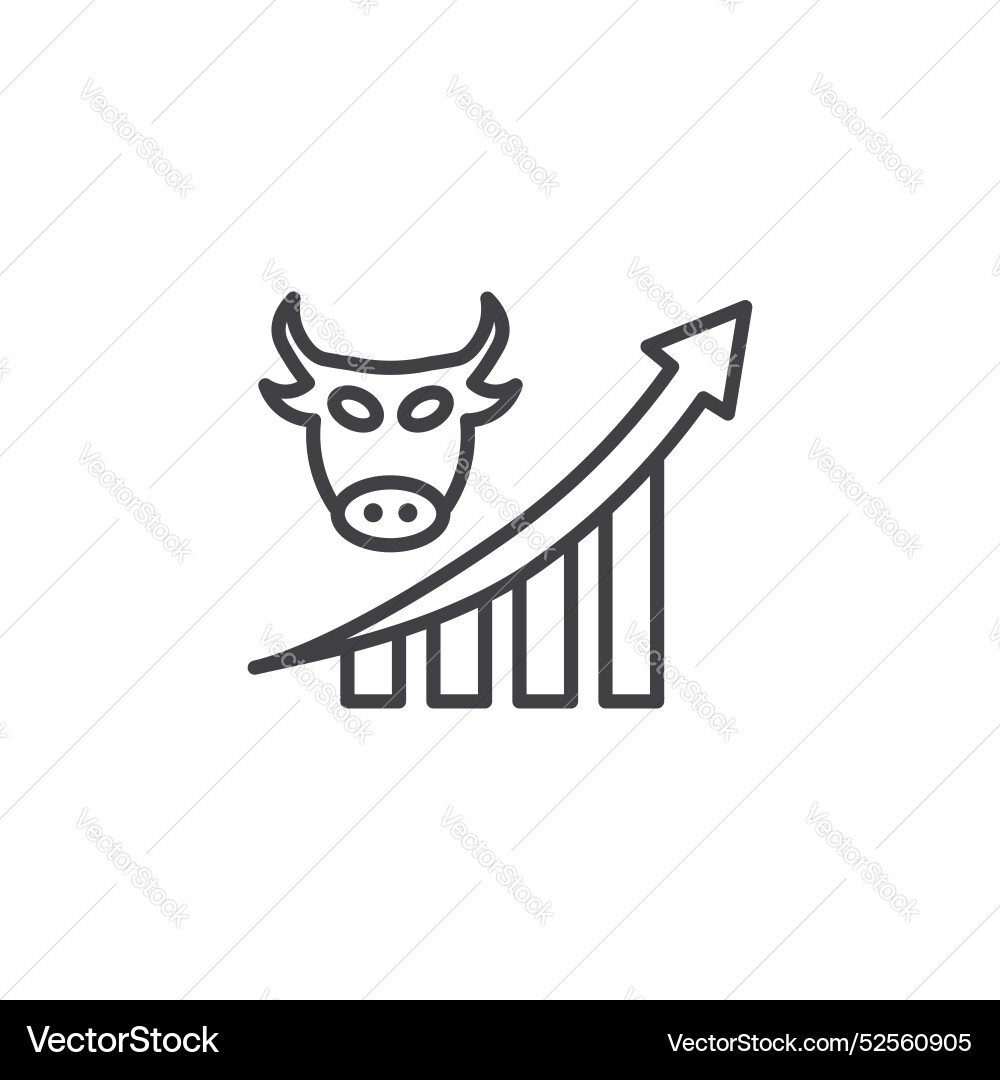 Bull market icon set on white background Vector Image