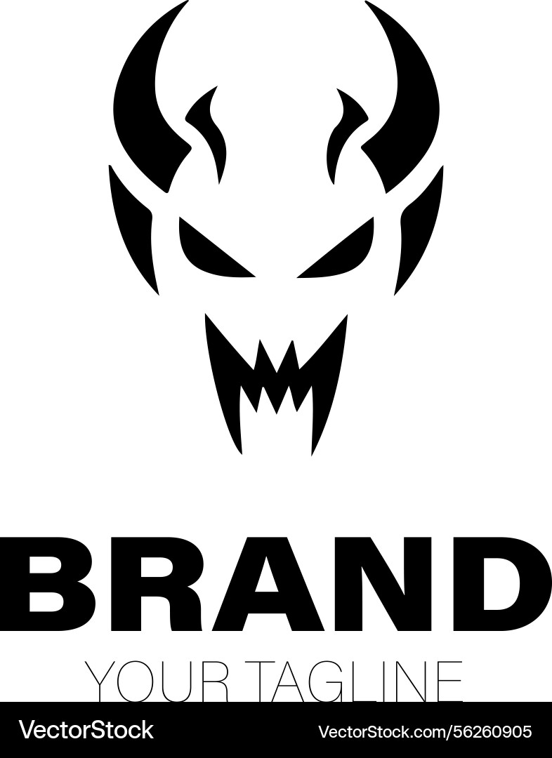 Demon logo design brand Royalty Free Vector Image