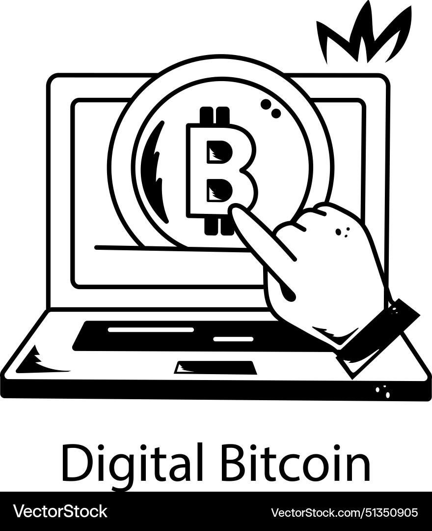 Digital bitcoin Royalty Free Vector Image - VectorStock