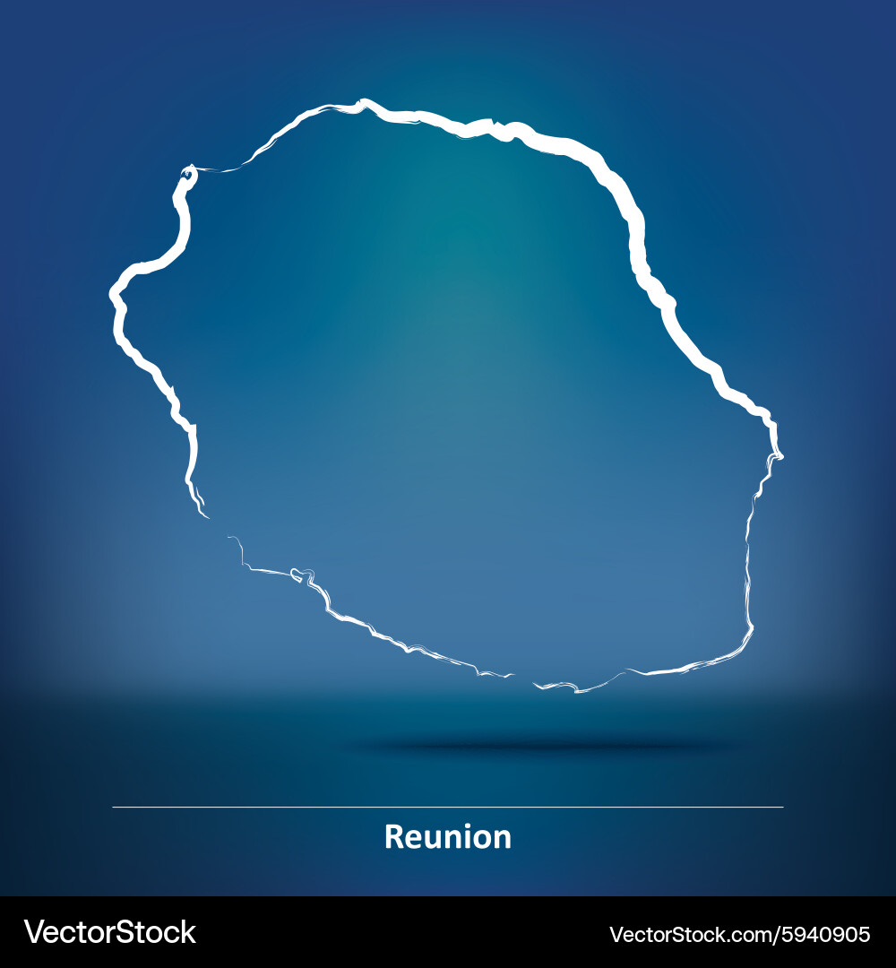 Doodle map of reunion Royalty Free Vector Image